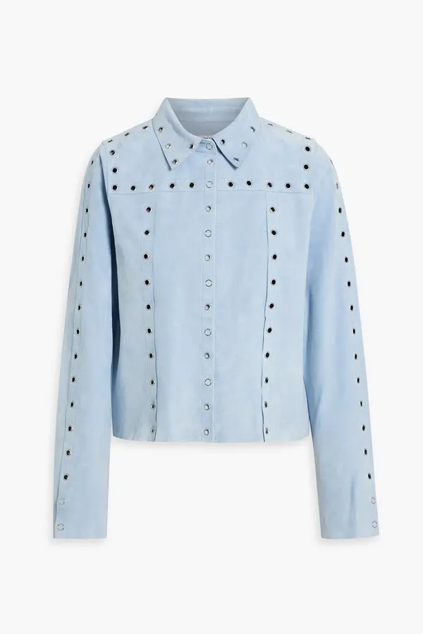RE/DONE Eyelet-embellished Suede Shirt