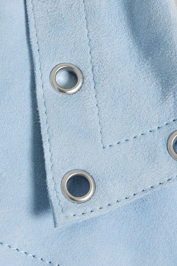 RE/DONE Eyelet-embellished Suede Shirt