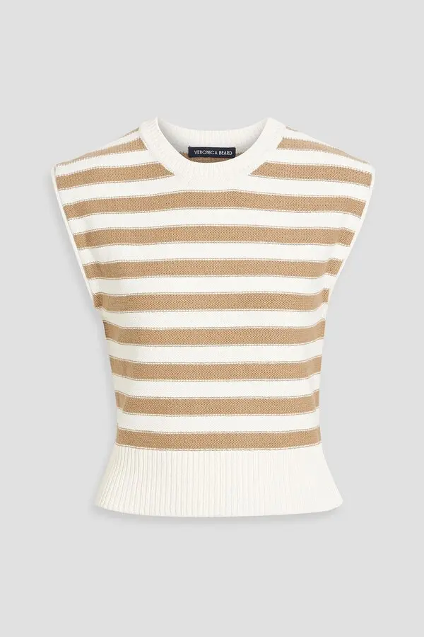Veronica Beard Vera Striped Vest - Off-white