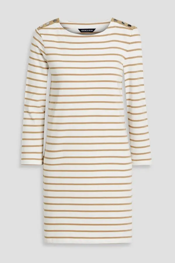 Veronica Beard Ruta Striped Mini Dress - Off-white