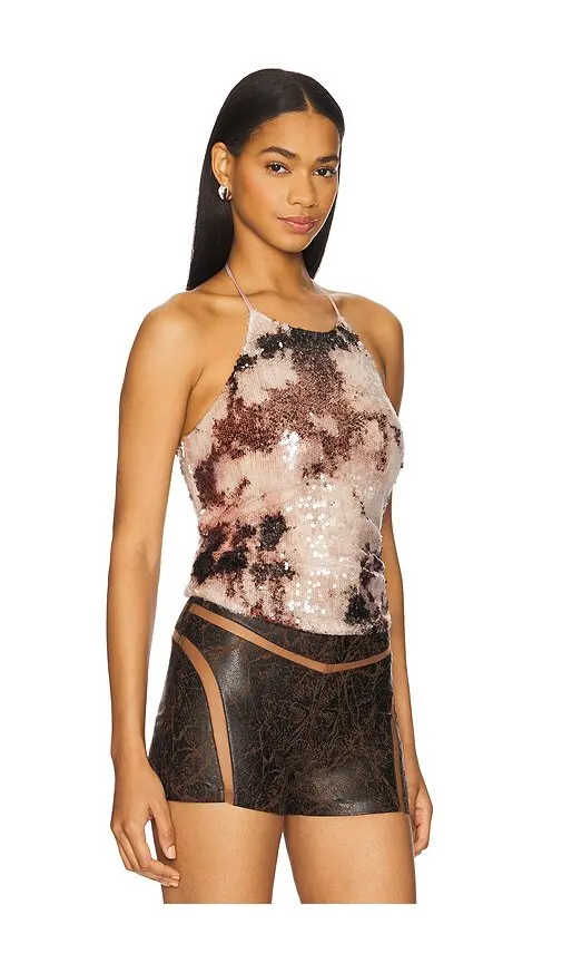 KIM SHUI Sequin Halter Top
