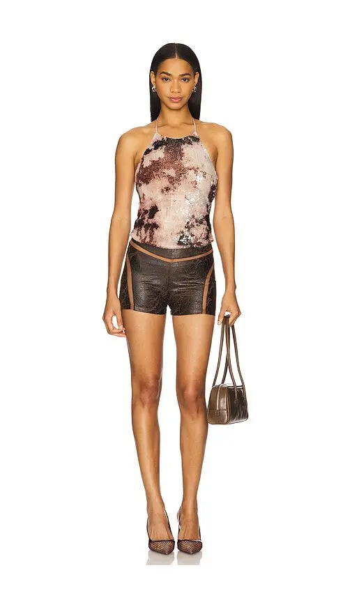 KIM SHUI Sequin Halter Top
