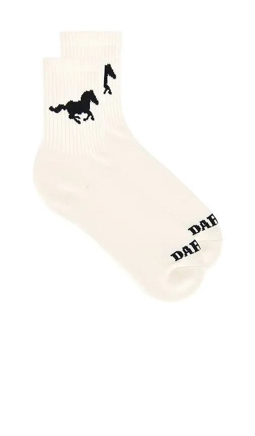 DARLIN Mustang Socks - Ivory & Black