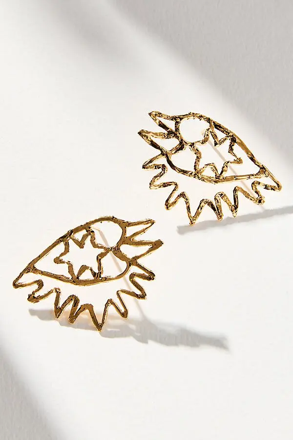 ELISE TSIKIS Geometric Post Earrings - Gold
