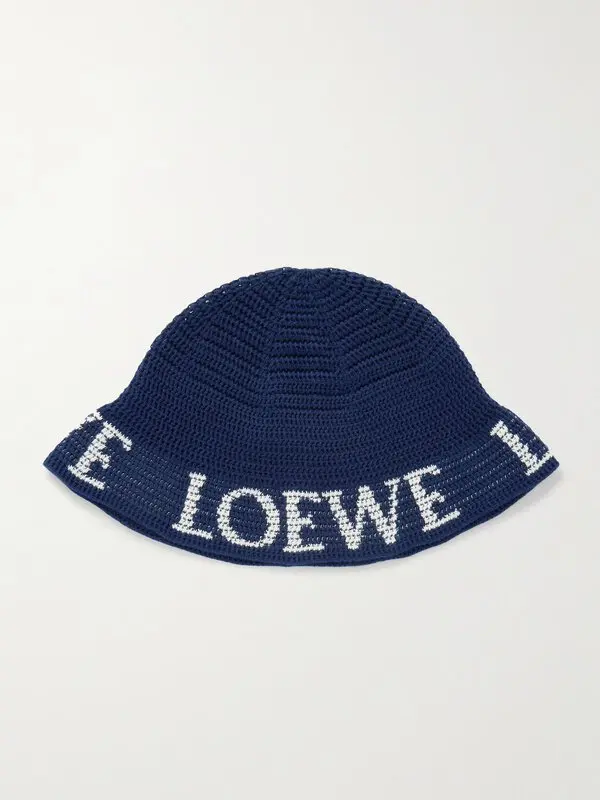 Loewe Cotton-blend Jacquard Bucket Hat - Blue