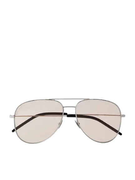 Saint Laurent Classic 11 Aviator-style Sunglasses - Silver