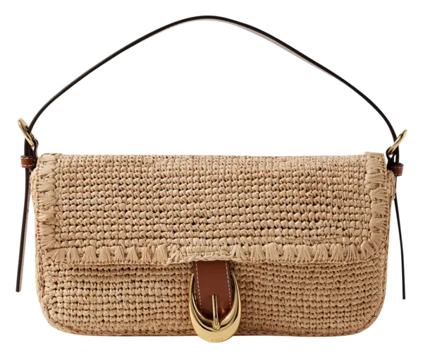 Staud Harlow Raffia Shoulder Bag - Neutrals