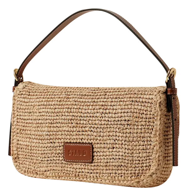 Staud Harlow Raffia Shoulder Bag - Neutrals