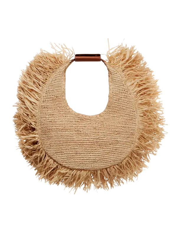 Staud Moon Large Raffia Tote - Neutrals