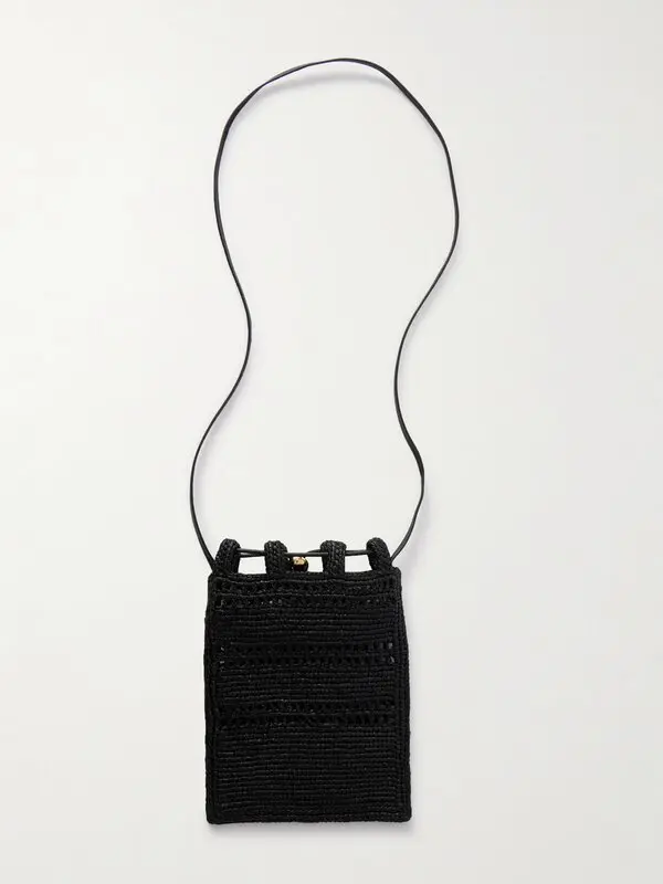 Loewe Raffia Shoulder Bag - Black