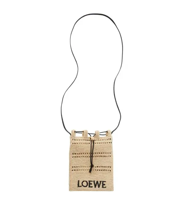Loewe Paula's Ibiza Leather-trimmed Embroidered Raffia Shoulder Bag - Neutrals