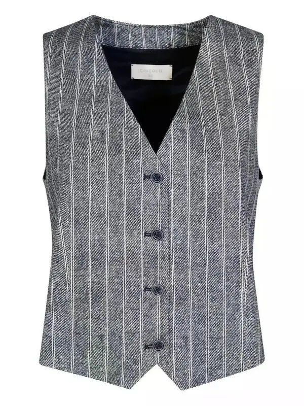 CIRCOLO 1901 Pinstriped Waistcoat - Blue