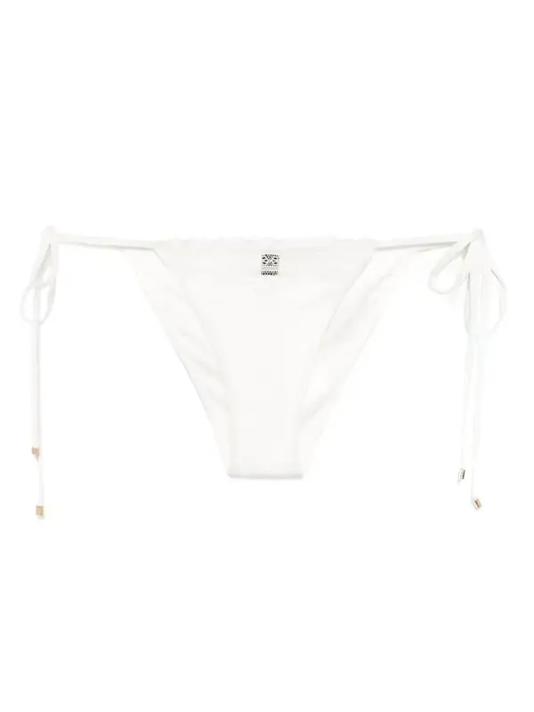 Kiki De Montparnasse Lace Inset String Bikini Bottom - Neutrals