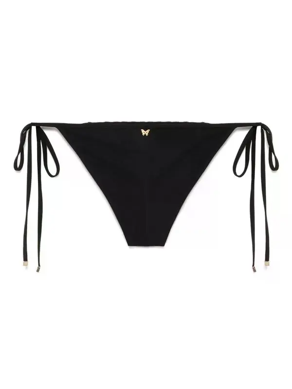 Kiki De Montparnasse Lace Inset String Bikini Bottom - Black
