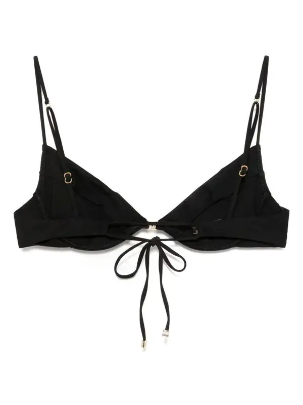 Kiki De Montparnasse Lace-up Demi Bikini Top - Black