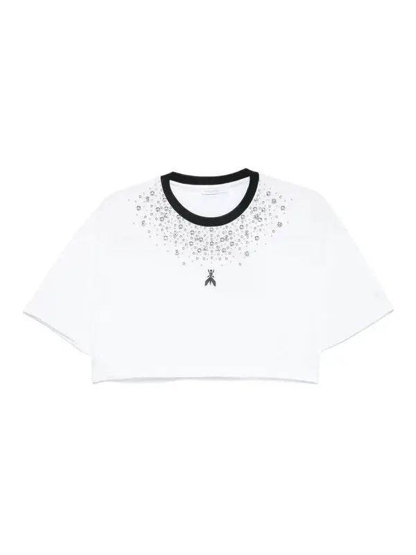 Patrizia Pepe Crystal-embellished T-shirt - White