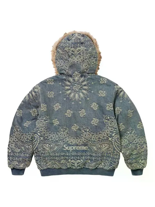 Supreme Bandana-jacquard Denim Jacket - Blue