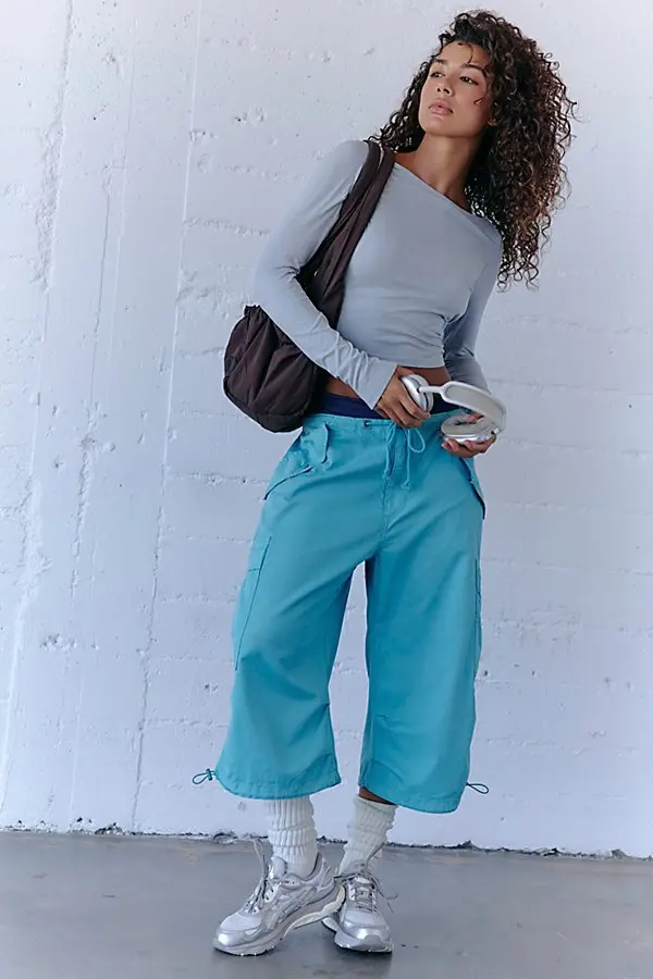 Free People Canyon Crop Hike Pants - Seaglass