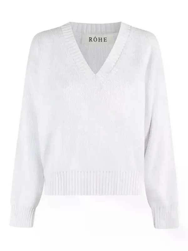 RÓHE V-neck Sweater - White
