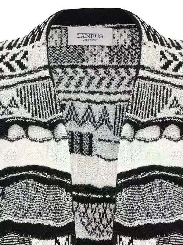 LANEUS Patterned Jacquard Cardigan