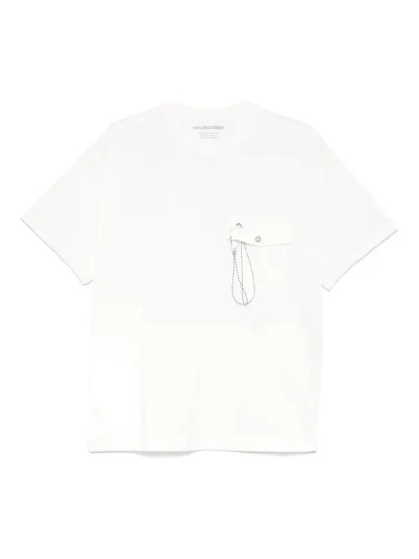 AND WANDER Logo-print T-shirt - White