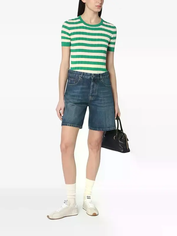 ROBERTO COLLINA Striped Ribbed T-shirt