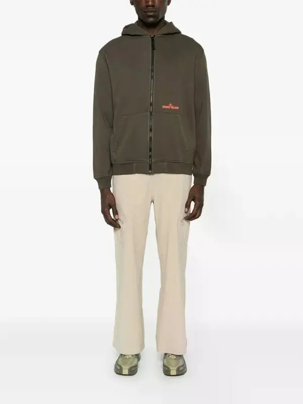 Stone Island Cotton Fleece Hoodie - Green