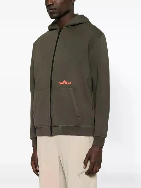 Stone Island Cotton Fleece Hoodie - Green