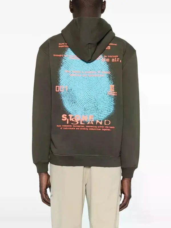 Stone Island Cotton Fleece Hoodie - Green