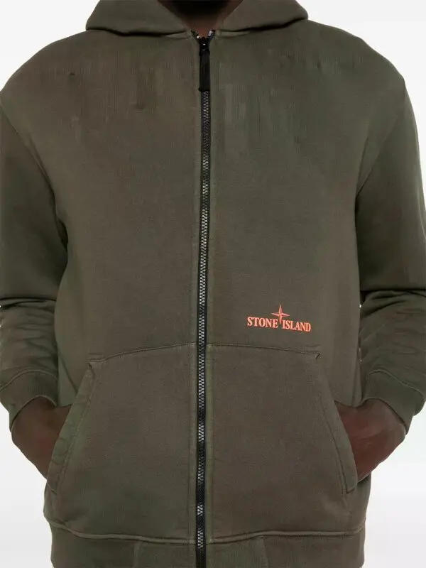 Stone Island Cotton Fleece Hoodie - Green