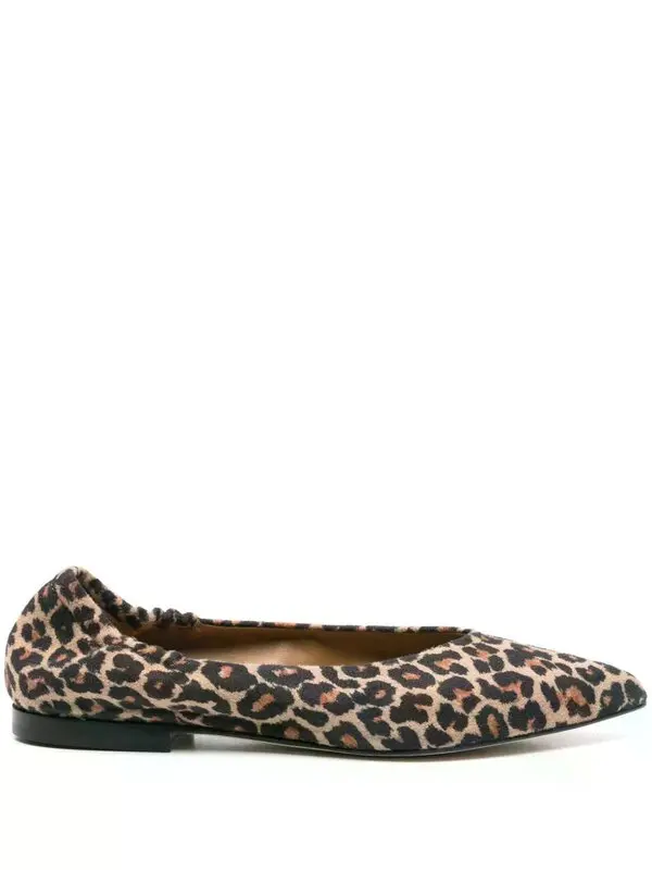 ANNA F. Leopard-print Ballet Flats - Brown
