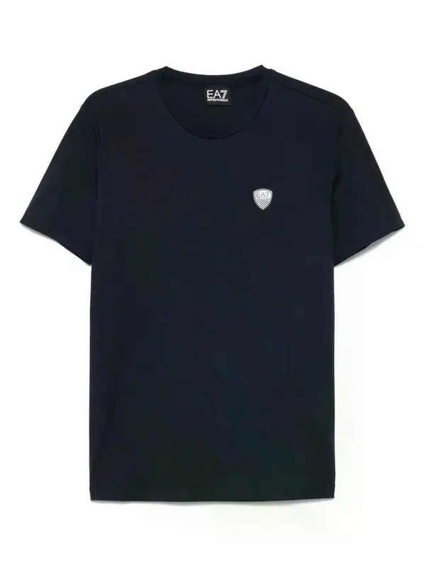 Emporio Armani Logo-patch T-shirt - Blue