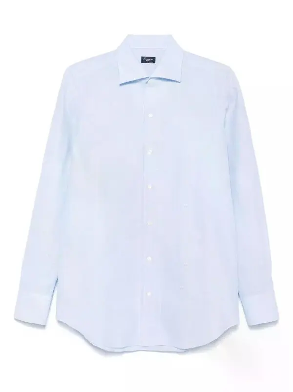 FINAMORE 1925 Micro-pattern Shirt - Blue