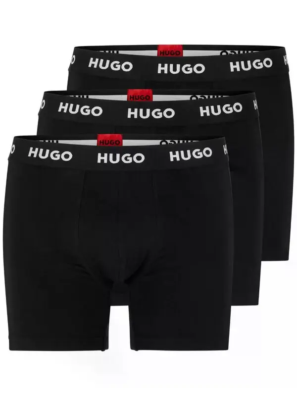 Hugo Logo-waistband Cotton Boxers - Black
