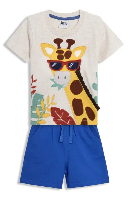 JOJO MAMAN BEBE Giraffe Appliqué T-shirt & Shorts Set - Natural