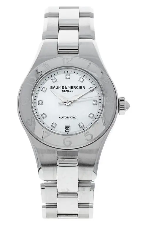 WATCHFINDER & CO. Baume & Mercier Linea Diamond Automatic Bracelet Watch - White