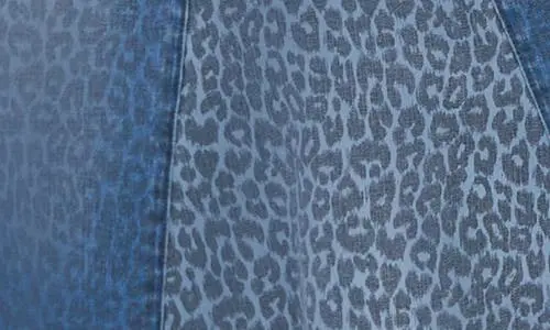 WASH LAB DENIM Selma Animal Print Denim Skirt
