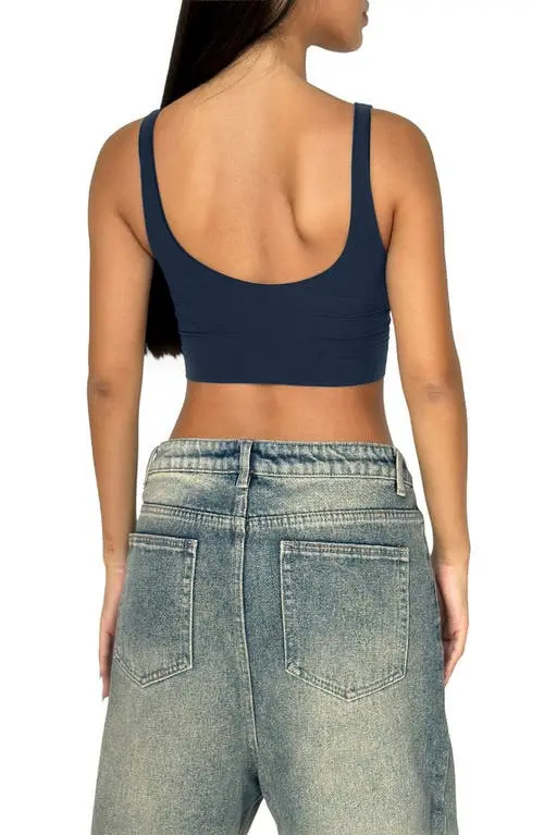 NOODY Noodyskin Seamless Body Smooth Scoop Neck Top - Midnight