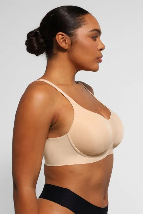 SHAPELLX Wireless Front-hook Back Smooth Bra - Warm Sand