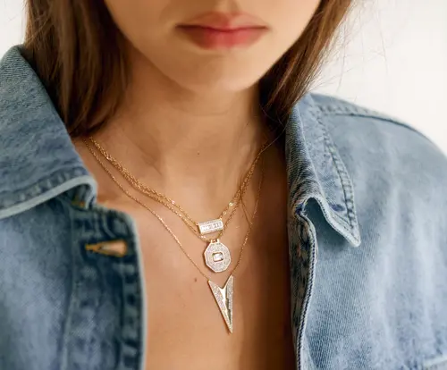 MAZIN JEWELS Baguette Bar Necklace