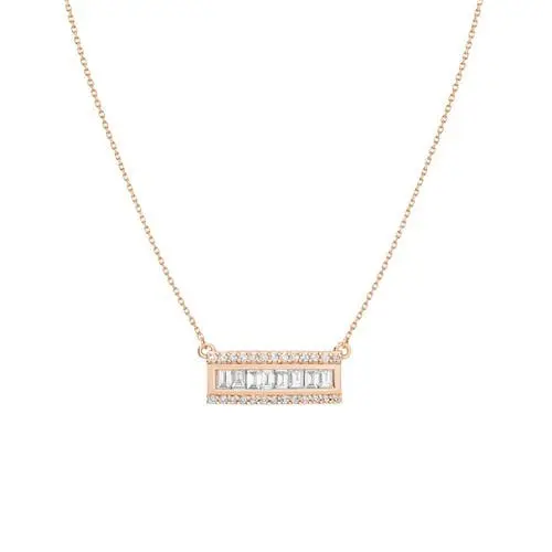 MAZIN JEWELS Baguette Bar Necklace - Rosegold