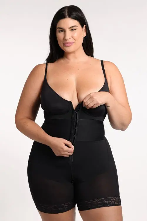SHAPELLX Airslim Elasticfuse Waistband Shaping Bodysuit - Black