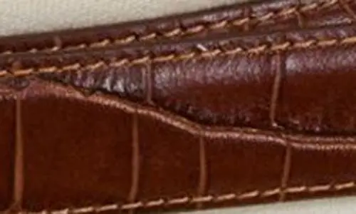 AUREUM No. 16 Crocodile Texture Leather Belt - Umber Croc/ Gold