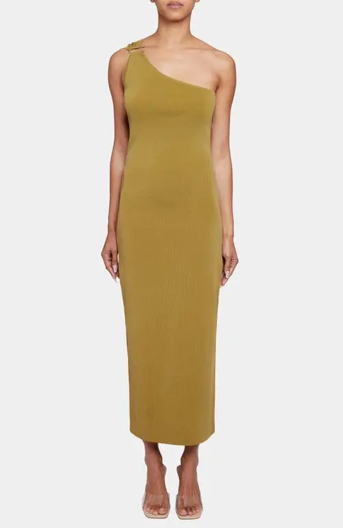Santorelli Azalea One-shoulder Midi Knit Dress