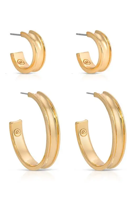 Ettika Groove Hoop Earrings Set - Gold