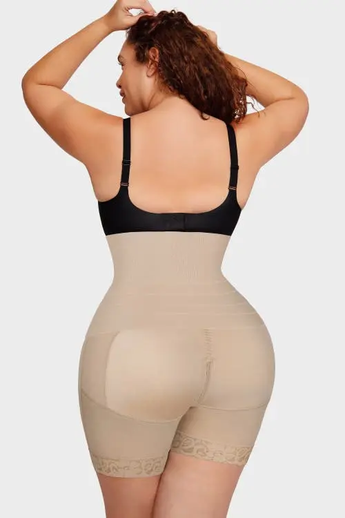 SHAPELLX Airslim 2-in-1 High-waisted Booty Lift Shaper Shorts - Warm Khaki