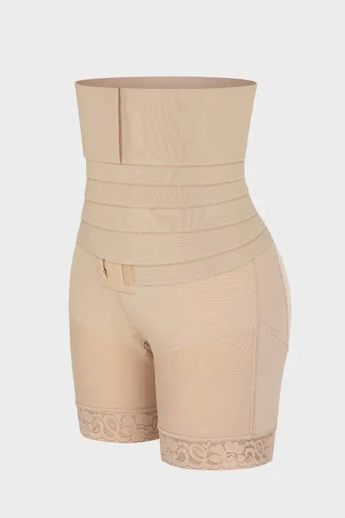 SHAPELLX Airslim 2-in-1 High-waisted Booty Lift Shaper Shorts - Warm Khaki