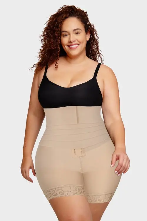 SHAPELLX Airslim 2-in-1 High-waisted Booty Lift Shaper Shorts - Warm Khaki