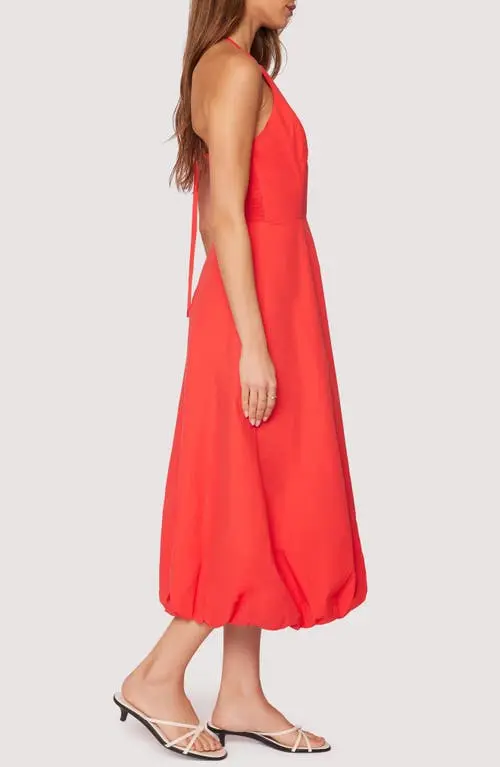 LOST + WANDER Halter Neck Bubble Hem Midi Dress