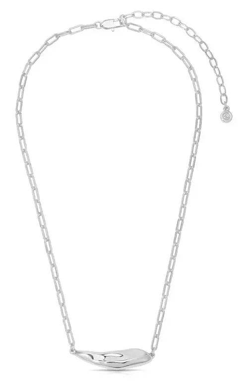 Ettika Metallic Flow Pendant Necklace - Silver